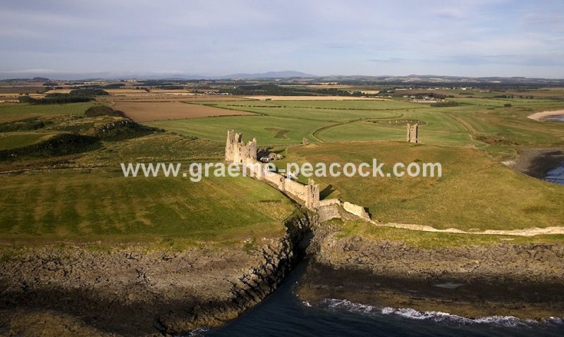 Aerial View of Dunstanburgh Castle & The Northumberland Coast ...