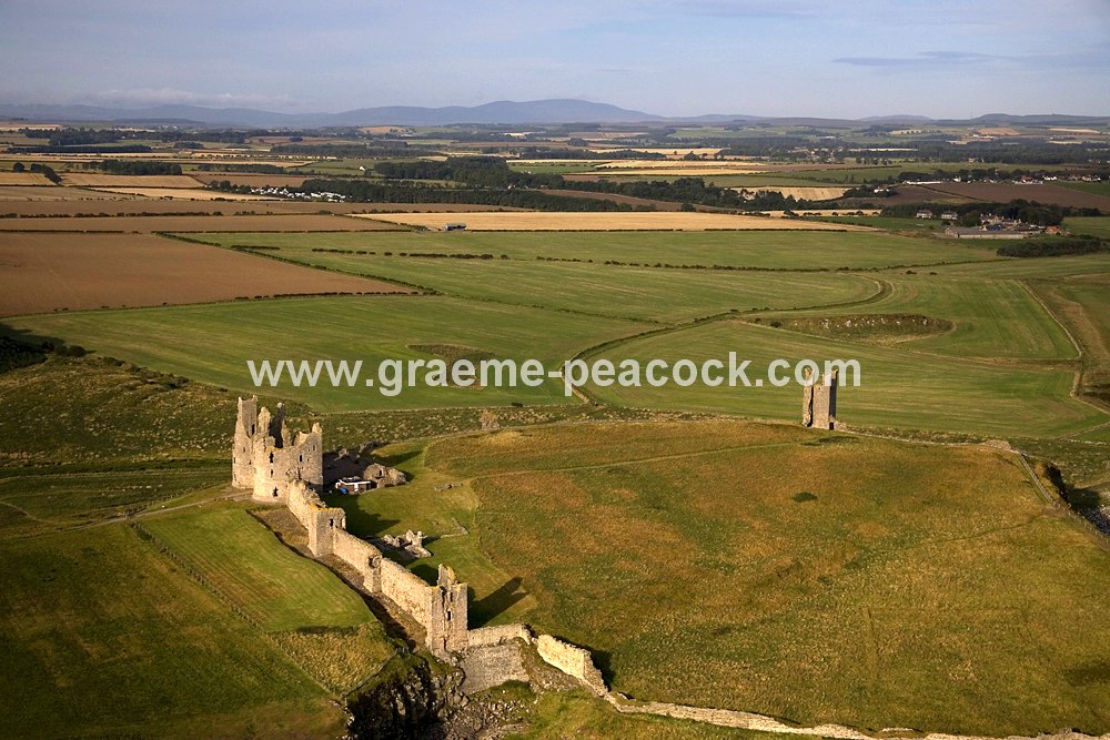 Aerial View of Dunstanburgh Castle, Embleton, Northumberland ...